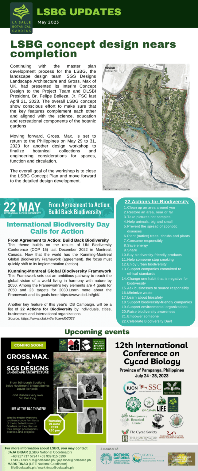 LSBG Updates | La Salle Botanical Gardens